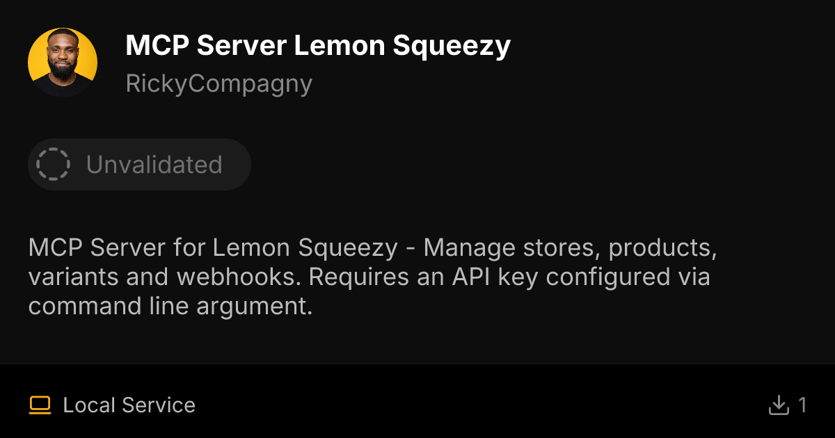 MCP Server Lemon Squeezy | MCP Servers · LobeHub