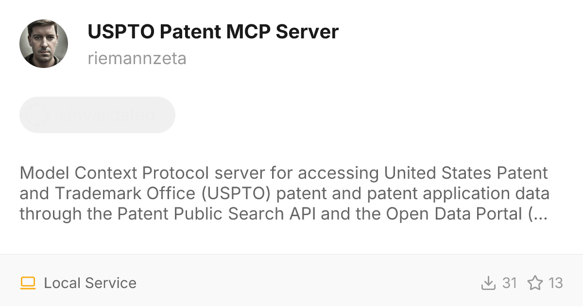 USPTO Patent MCP Server | MCP Servers · LobeHub