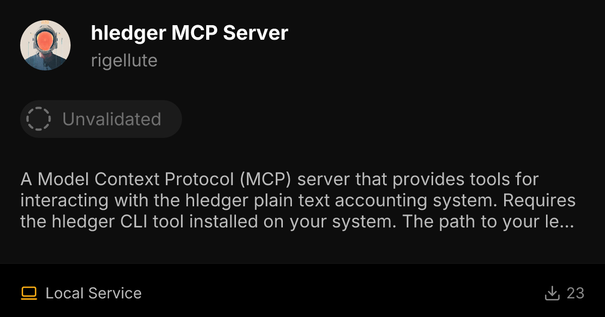 hledger MCP Server | MCP Servers · LobeHub