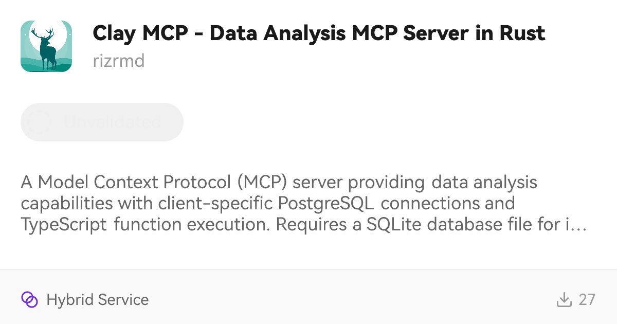Clay MCP - Data Analysis MCP Server ... · LobeHub