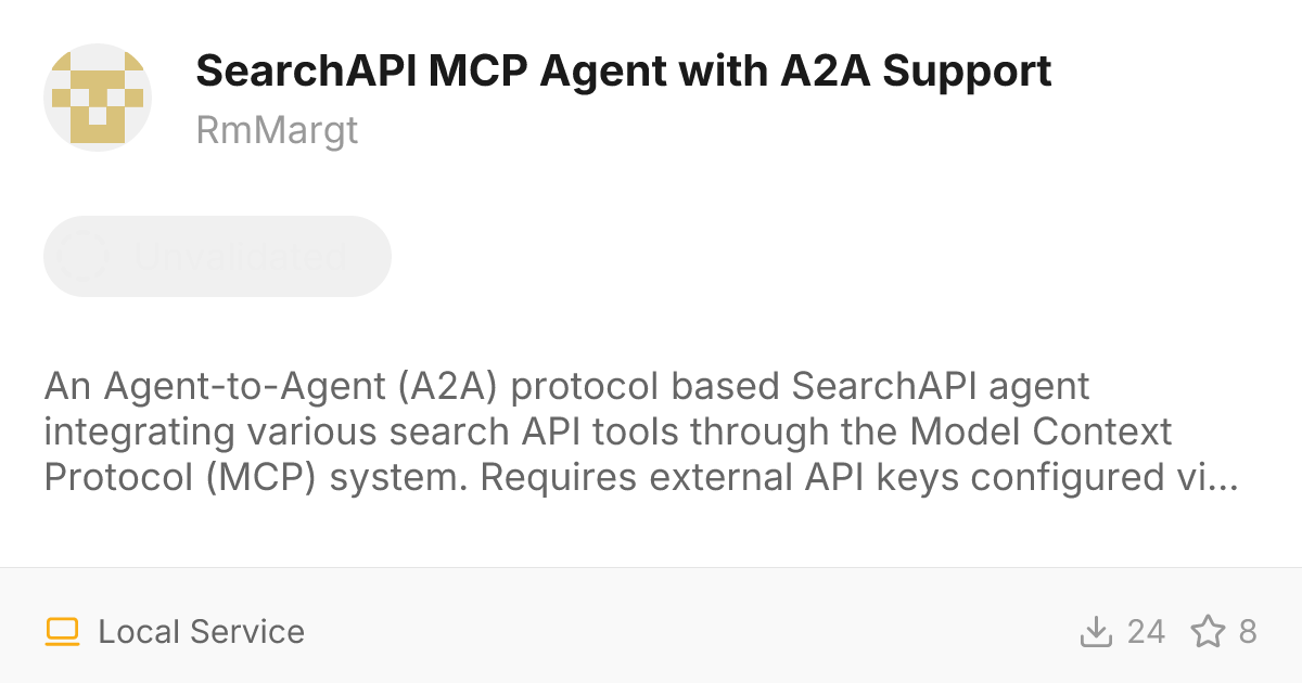 SearchAPI MCP Agent with A2A Support... · LobeHub