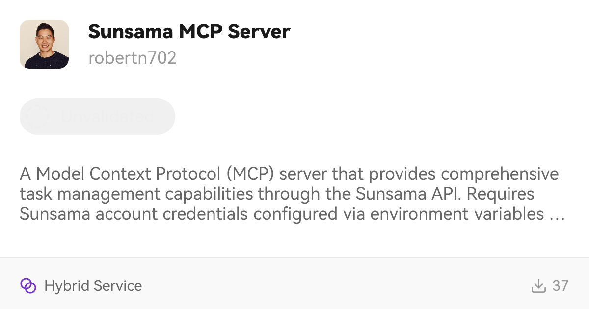 Sunsama MCP Server | MCP Servers · LobeHub