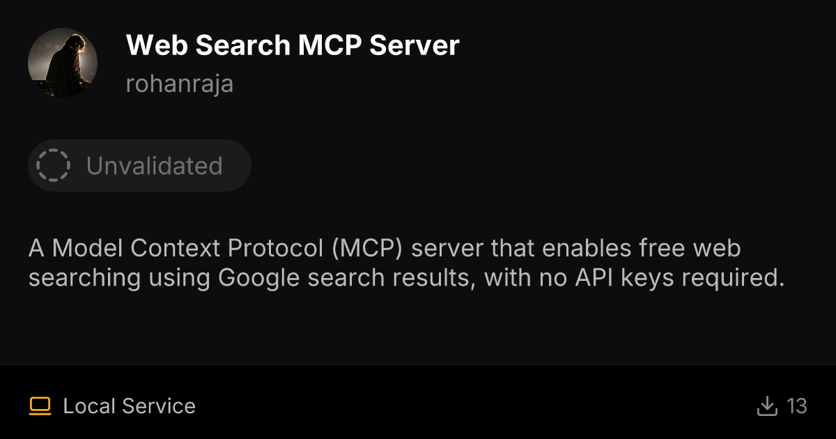 Web Search MCP Server | MCP Servers · LobeHub