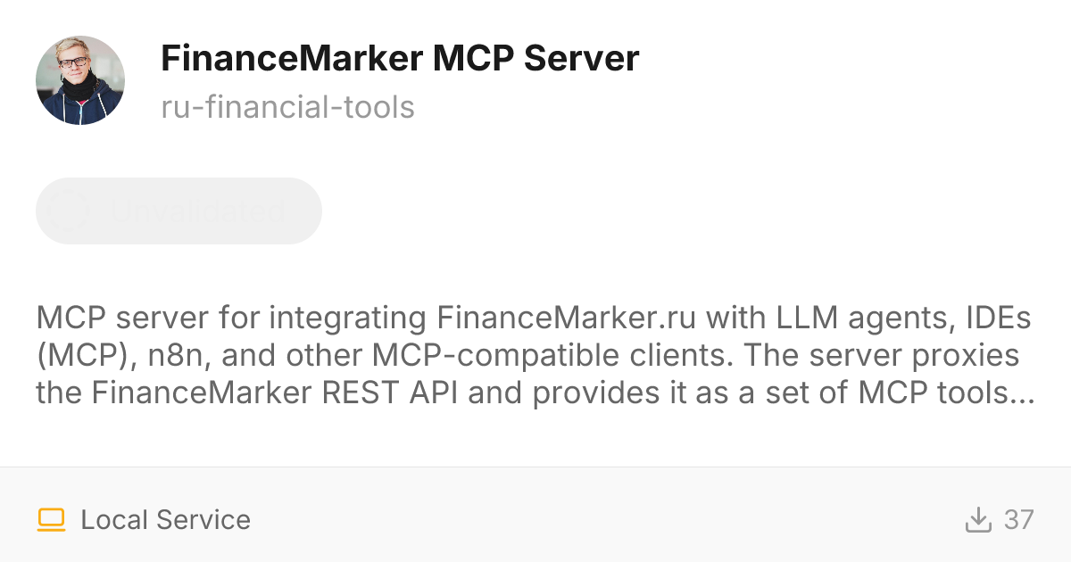 FinanceMarker MCP 伺服器 | MCP Servers · LobeHub