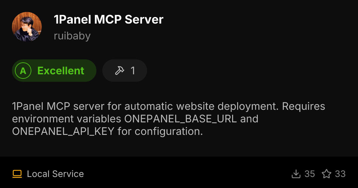 1Panel MCP Server | MCP Servers · LobeHub