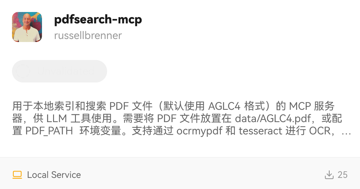 pdfsearch-mcp | MCP Servers · LobeHub
