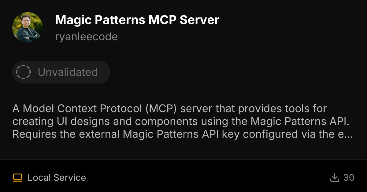 Magic Patterns MCP Server | MCP Servers · LobeHub