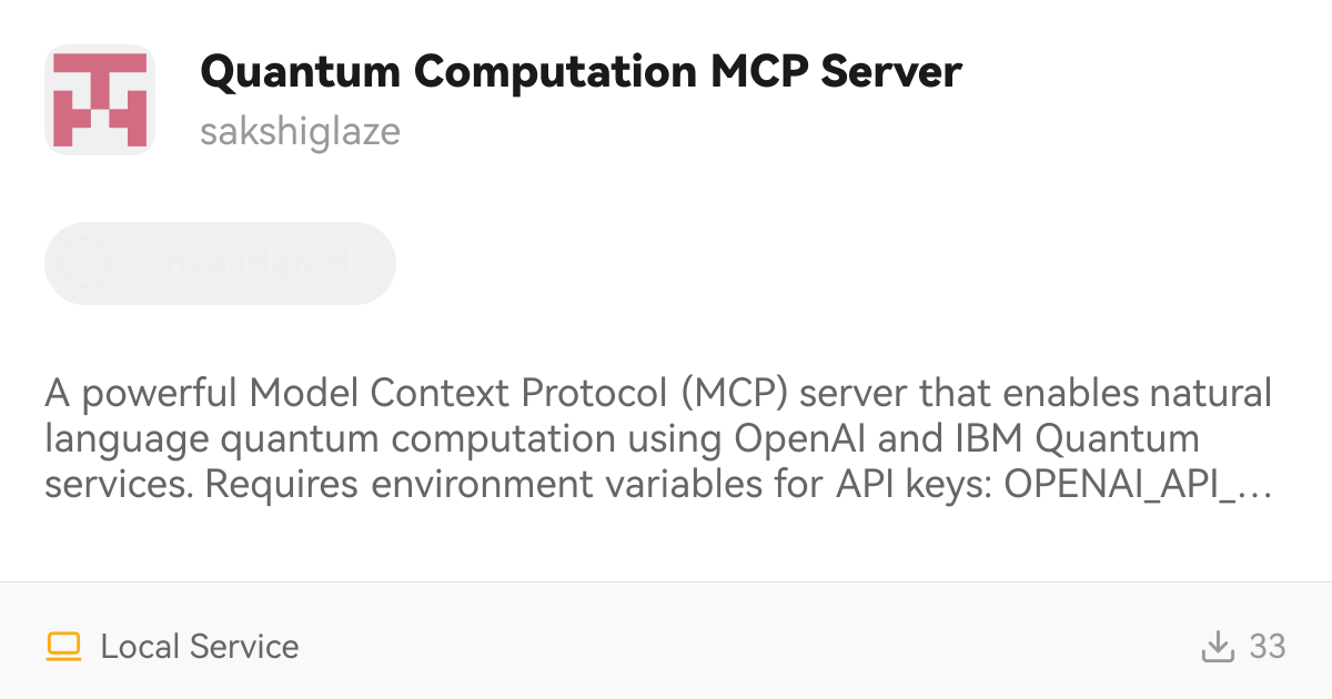 Quantum Computation MCP Server | MCP... · LobeHub