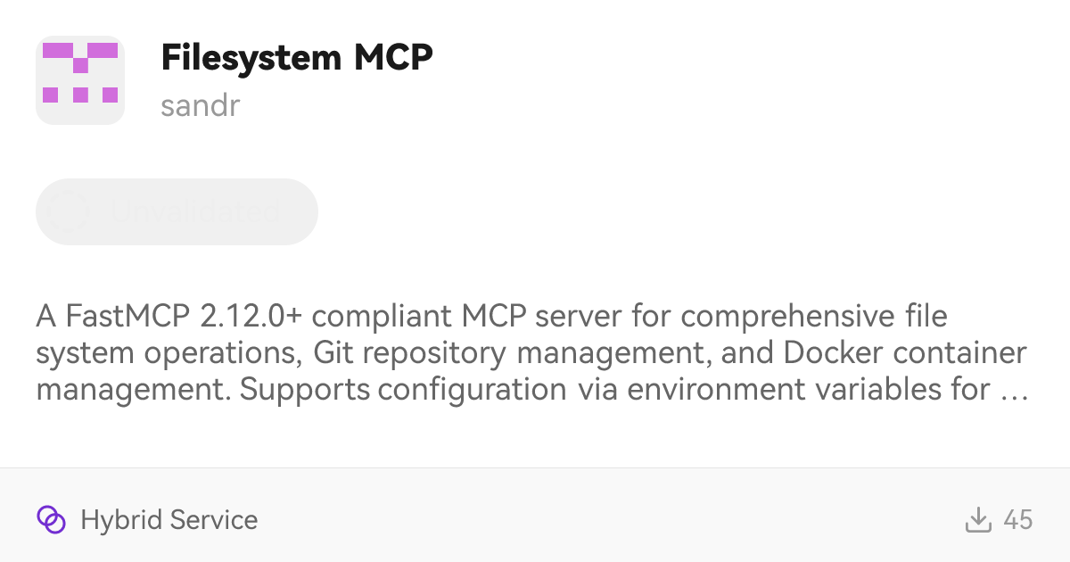 Filesystem MCP | MCP Servers · LobeHub