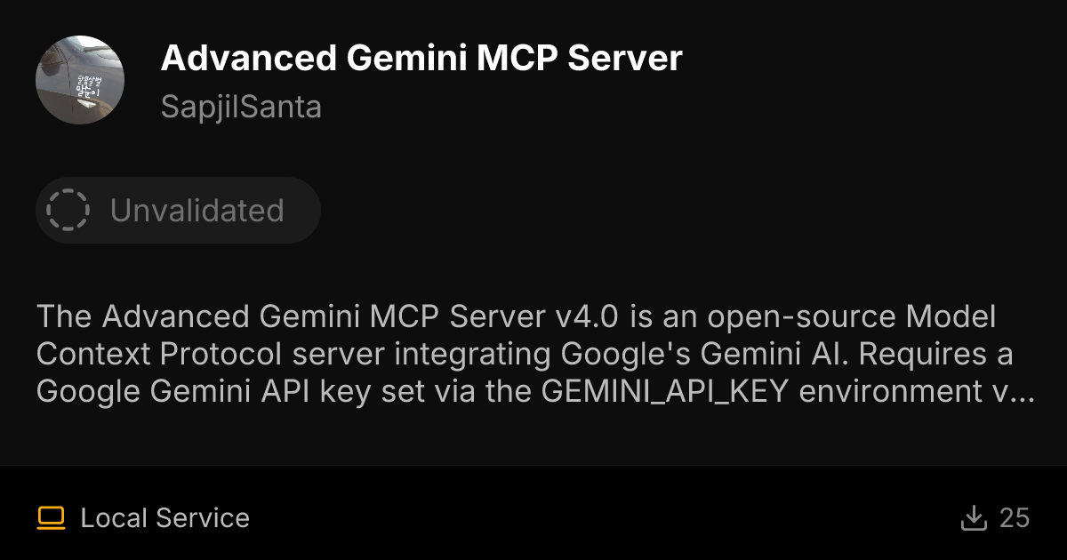 Advanced Gemini MCP Server | MCP Ser... · LobeHub