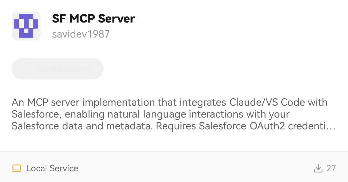 SF MCP Server | MCP Servers · LobeHub