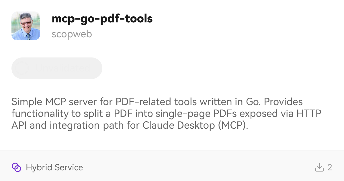 mcp-go-pdf-tools | MCP Servers · LobeHub
