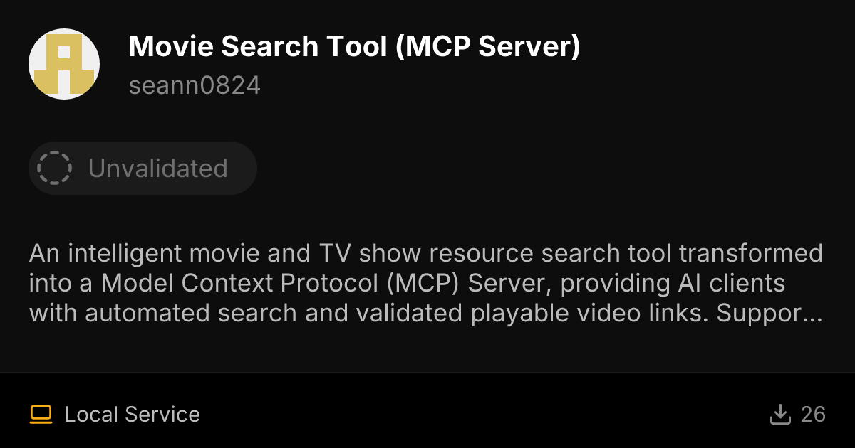 Movie Search Tool (MCP Server) | MCP... · LobeHub