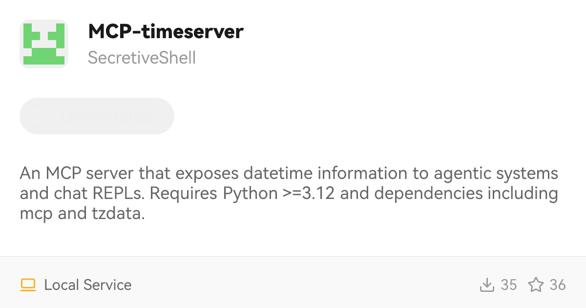 MCP-timeserver | MCP Servers · LobeHub