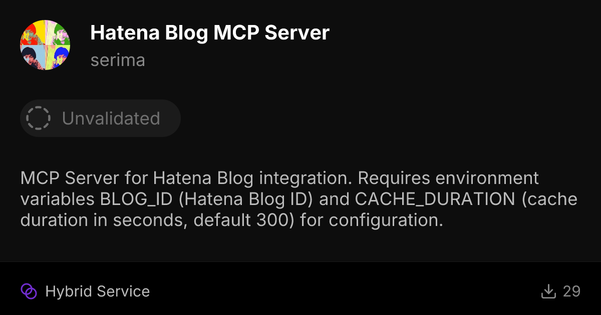 Hatena Blog MCP Server | MCP Servers · LobeHub