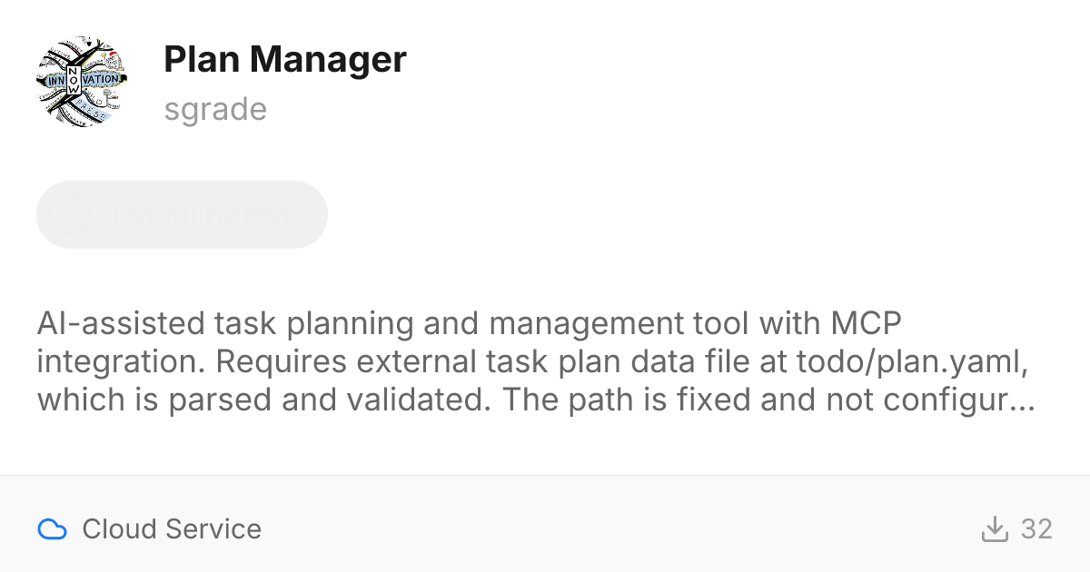 Plan Manager | MCP Servers · LobeHub