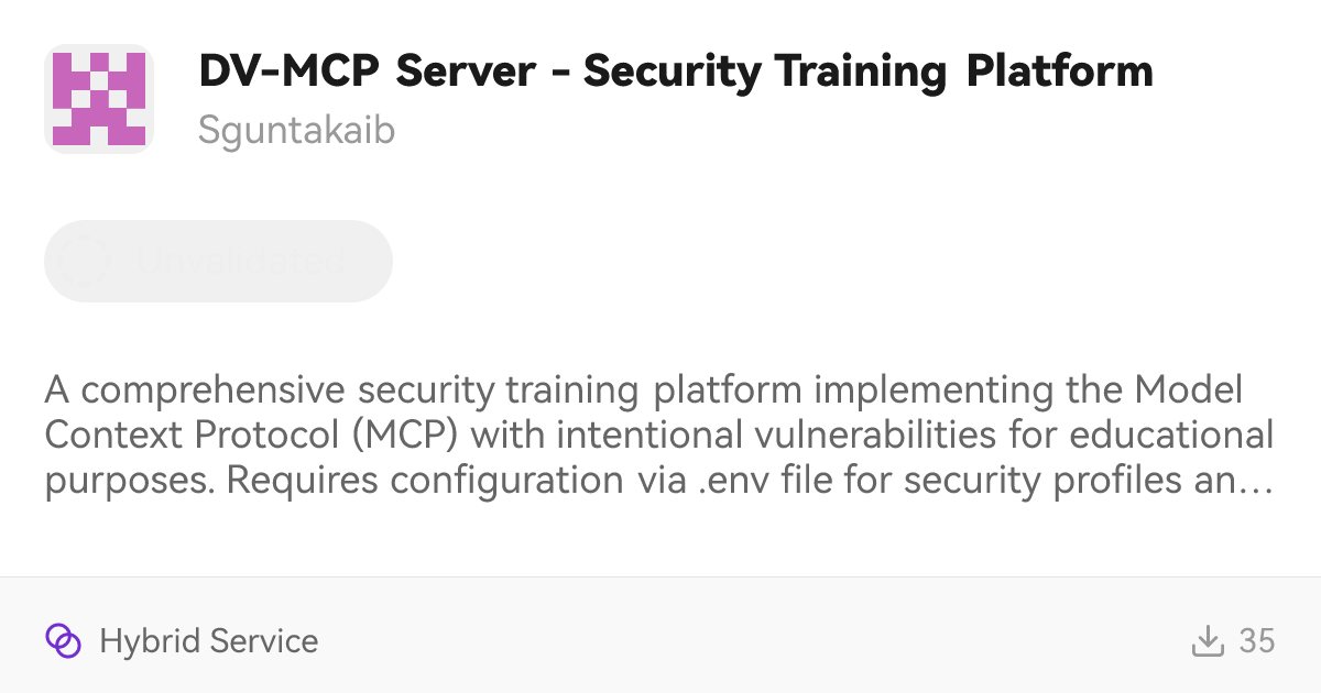 DV-MCP Server - Security Training Pl... · LobeHub