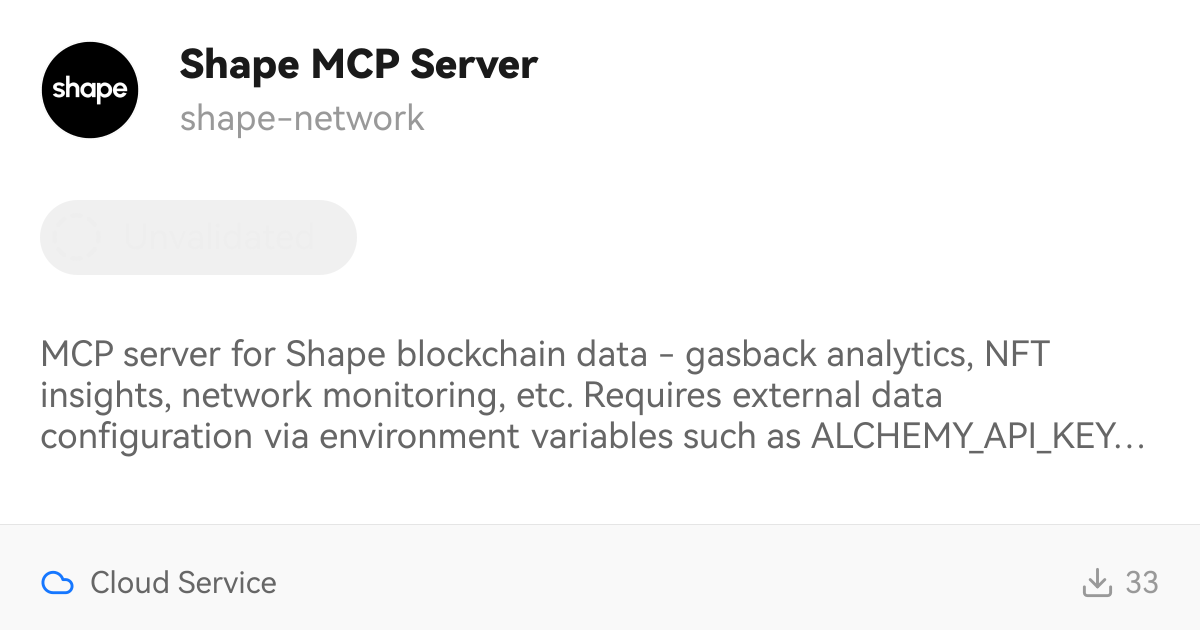 Shape MCP 服务器 | MCP Servers · LobeHub