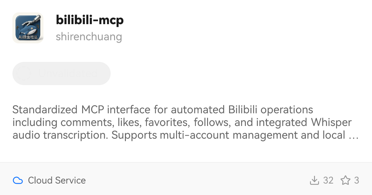 bilibili-mcp | MCP Servers · LobeHub