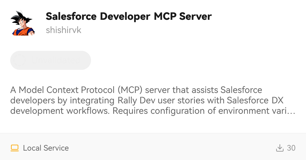 Salesforce Developer MCP Server | MC... · LobeHub