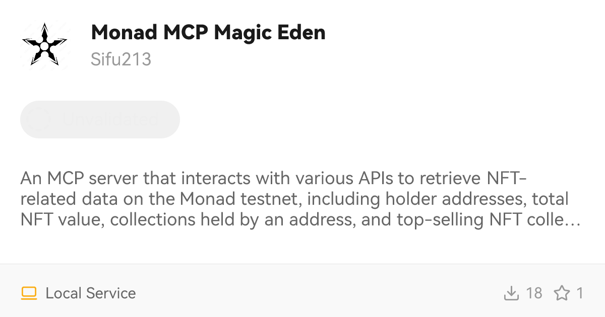 Monad MCP Magic Eden | MCP Servers · LobeHub