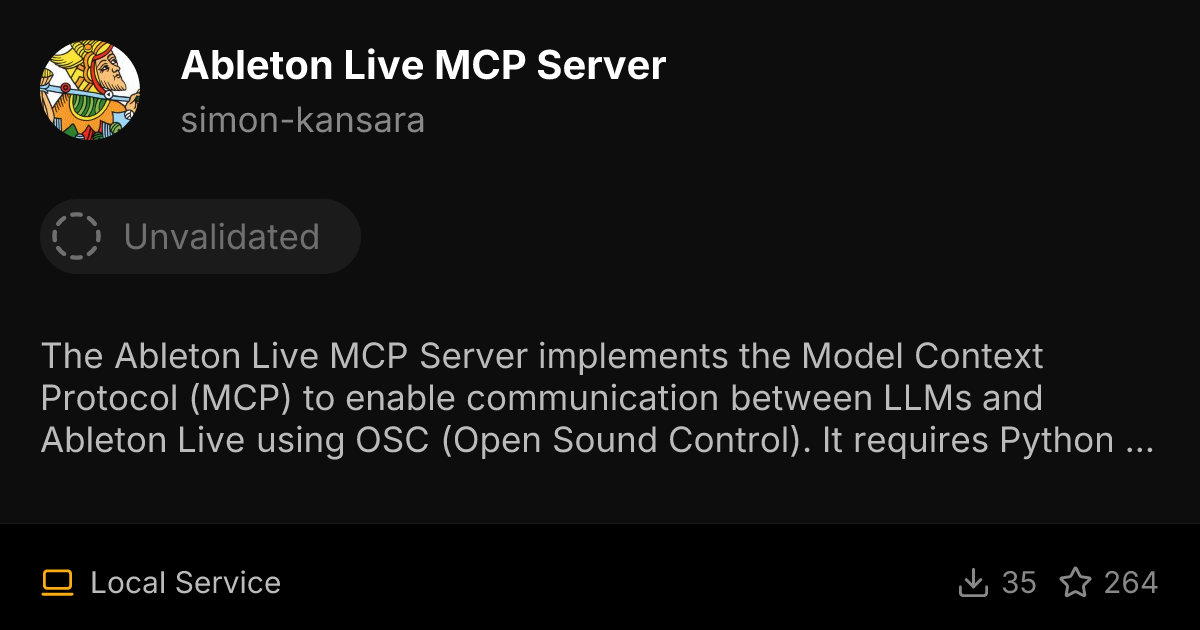 Ableton Live MCP Sunucusu | MCP Servers · LobeHub