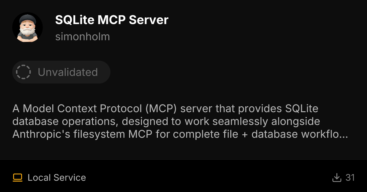 SQLite MCPサーバー | MCP Servers · LobeHub