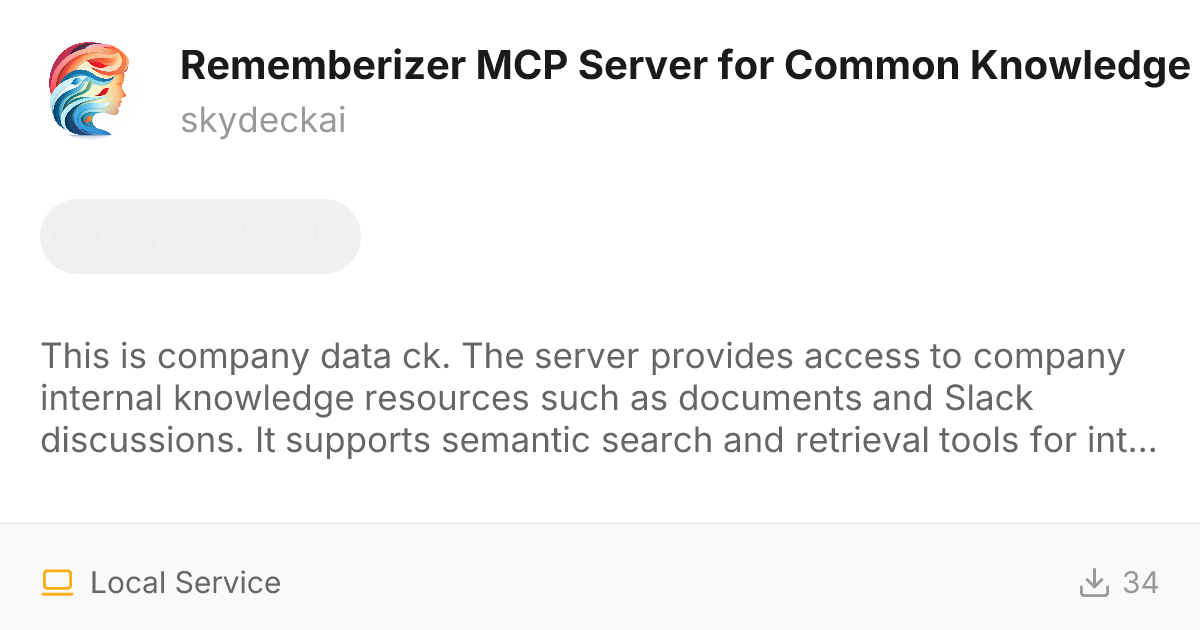 公司知识记忆器 MCP 服务器 | MCP Servers · LobeHub