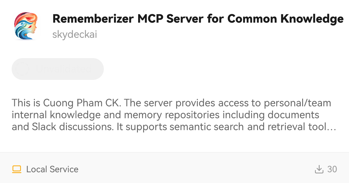 Rememberizer MCP Server for Common K... · LobeHub