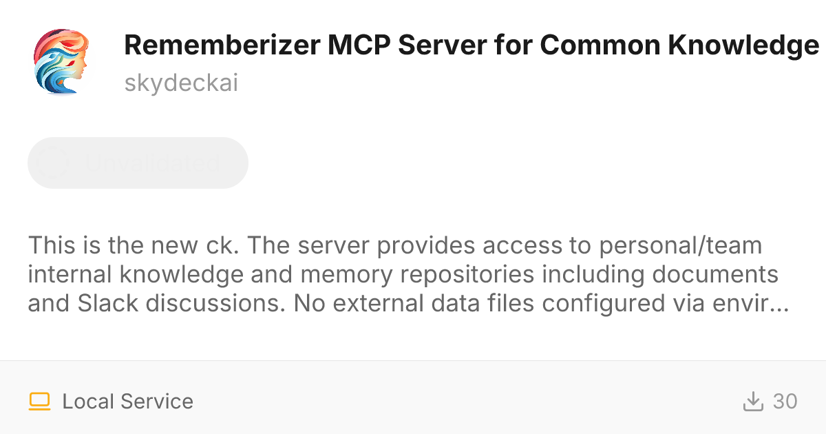 Rememberizer MCP Server for Common K... · LobeHub