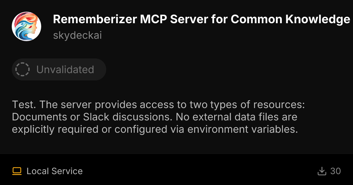 Rememberizer MCP Server for Common K... · LobeHub