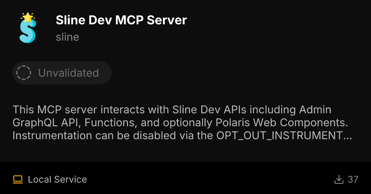 Sline Dev MCP 服务器 | MCP Servers · LobeHub