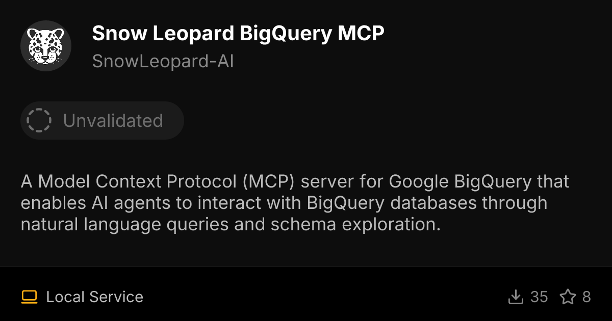 Snow Leopard BigQuery MCP | MCP Servers · LobeHub