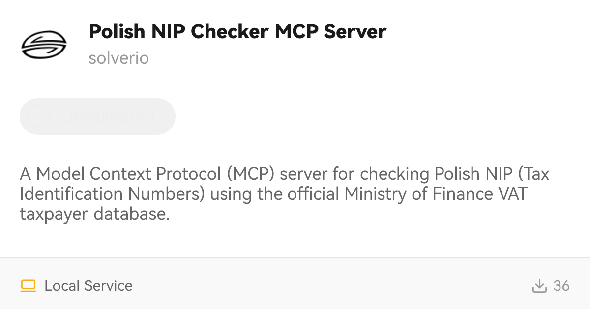 Polish NIP Checker MCP Server | MCP ... · LobeHub