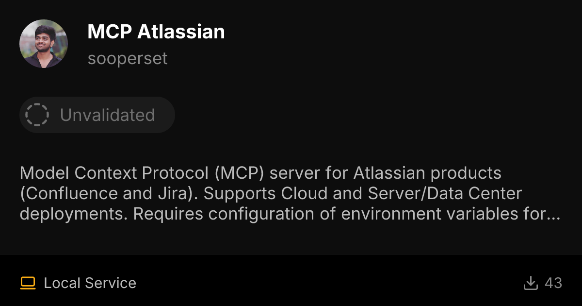 MCP Atlassian | MCP Servers · LobeHub