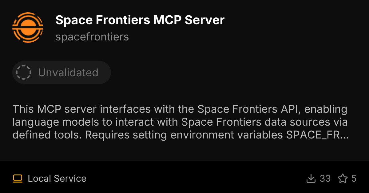 Space Frontiers MCP Server | MCP Ser... · LobeHub