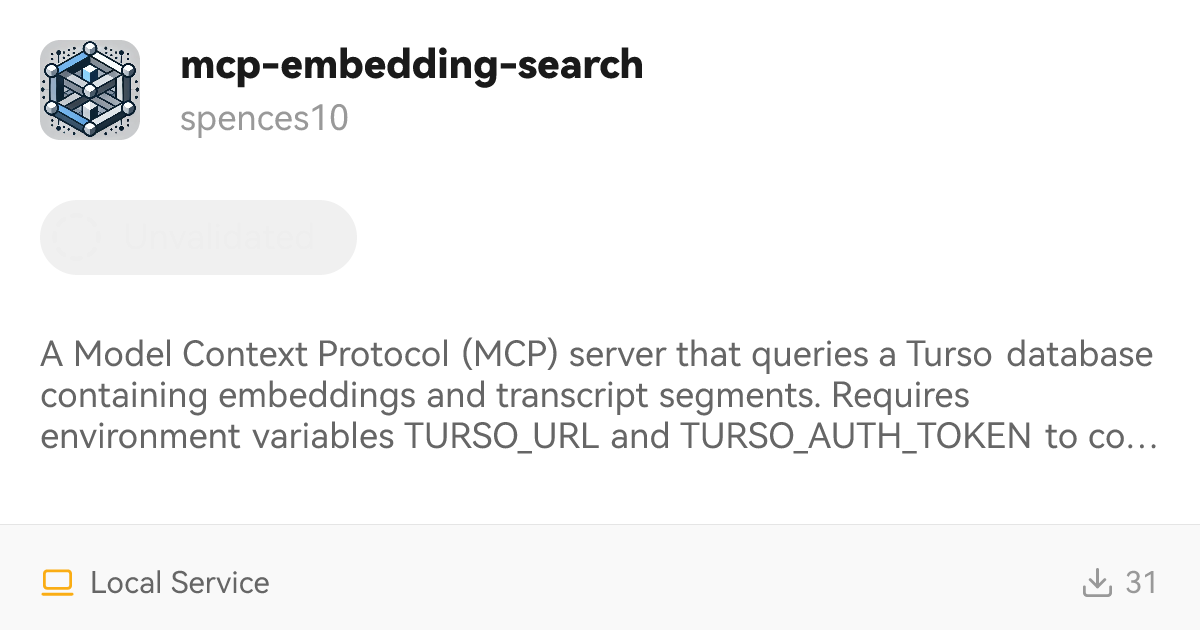 mcp-embedding-search | MCP Servers · LobeHub