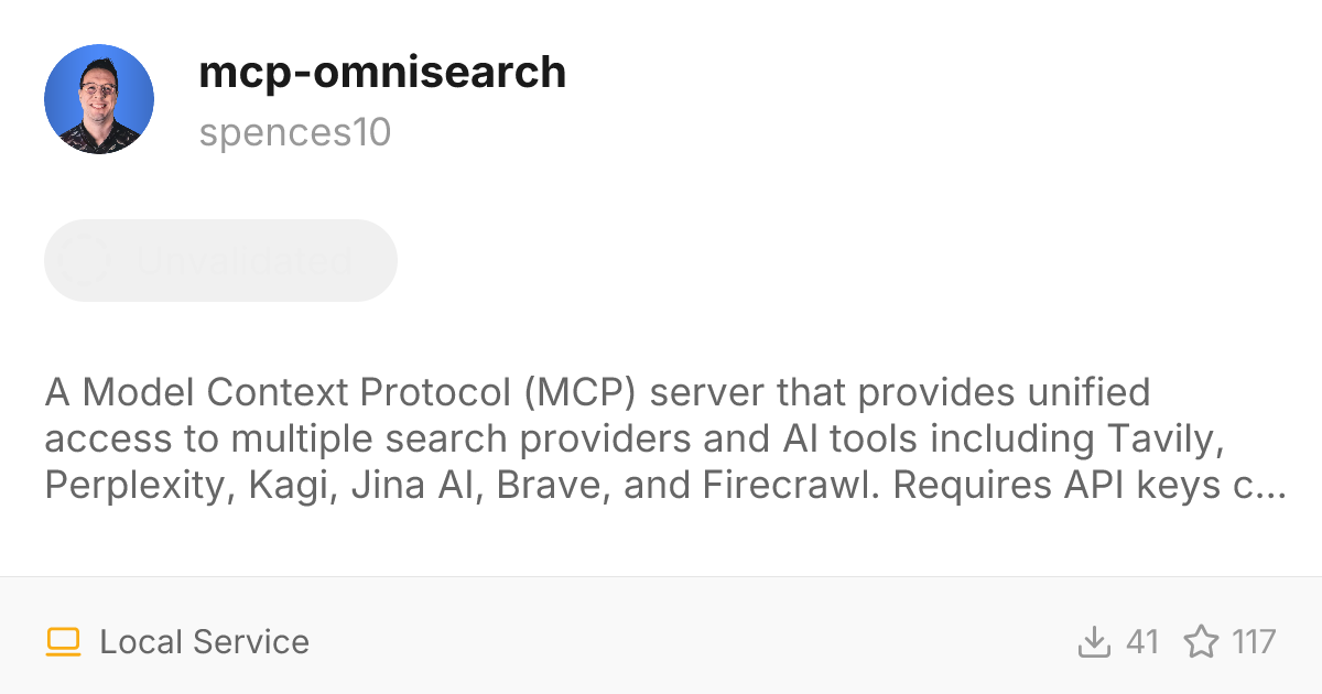 mcp-omnisearch | MCP Servers · LobeHub