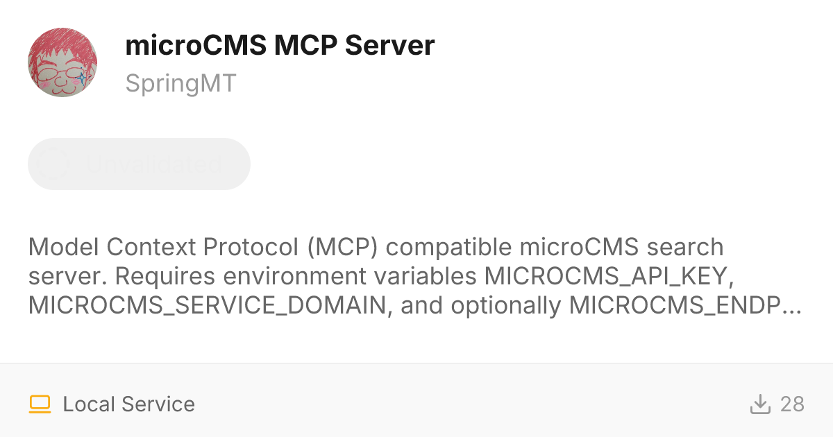 microCMS MCP Server | MCP Servers · LobeHub