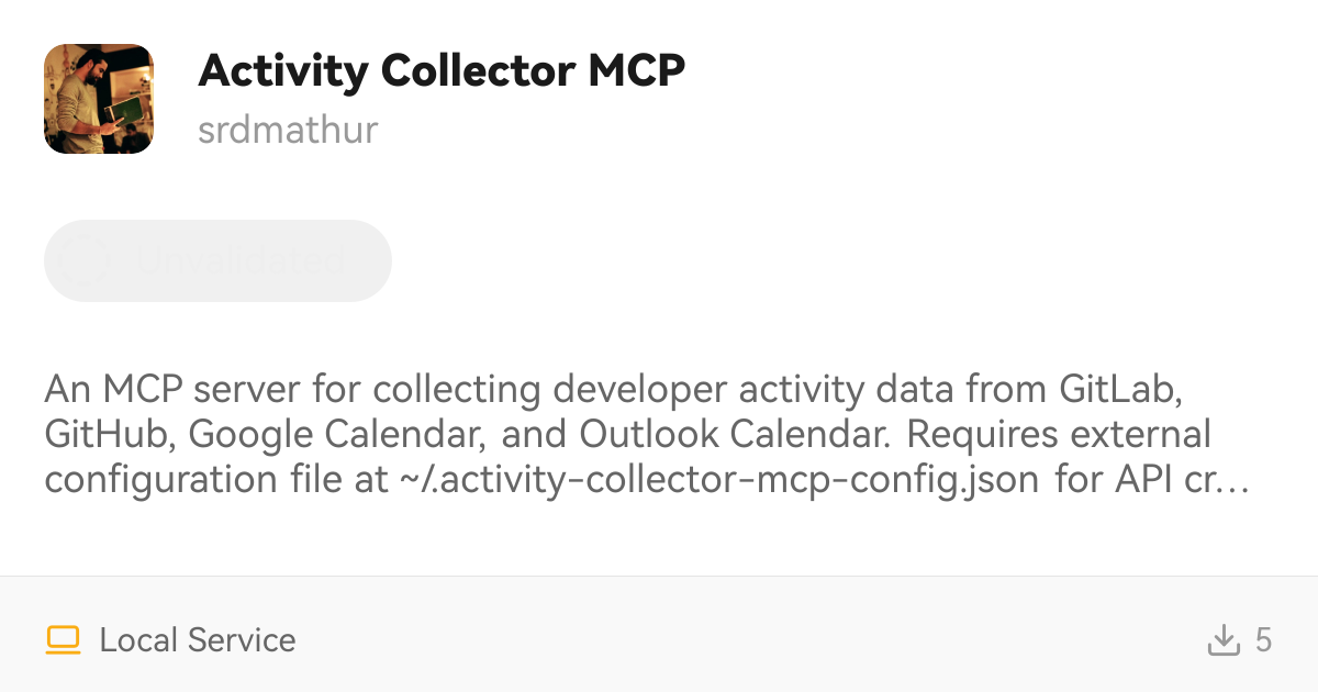 Activity Collector MCP | MCP Servers · LobeHub