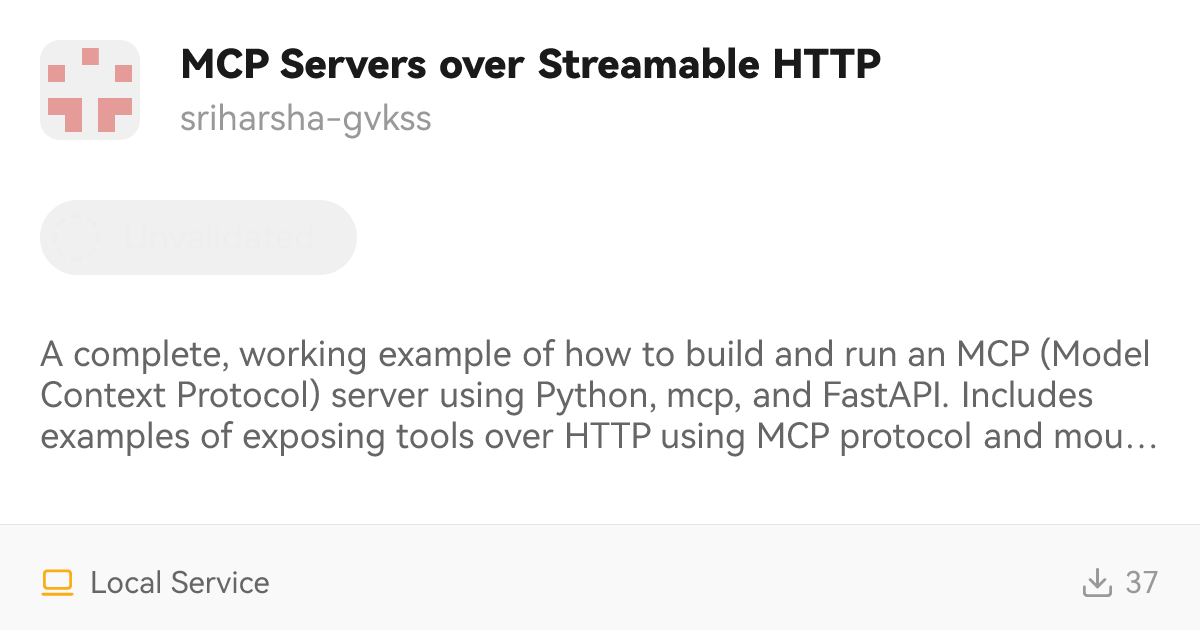 MCP Servers over Streamable HTTP | M... · LobeHub