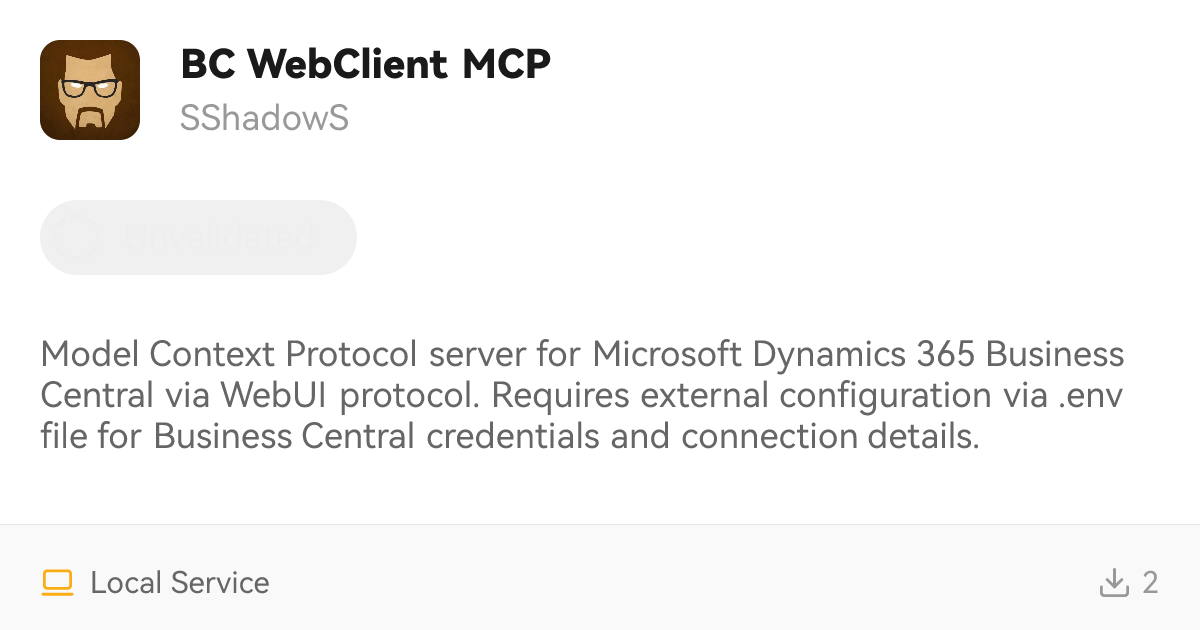BC WebClient MCP | MCP Servers · LobeHub