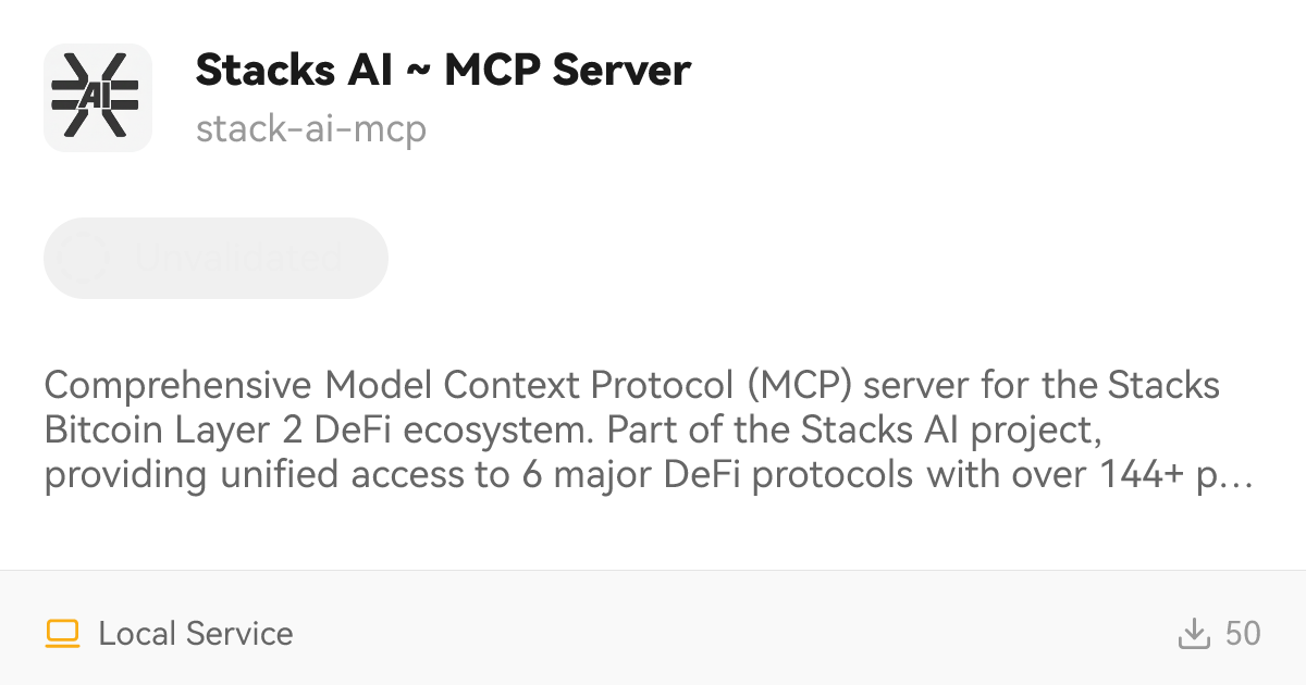 Stacks AI ~ MCP Server | MCP Servers · LobeHub