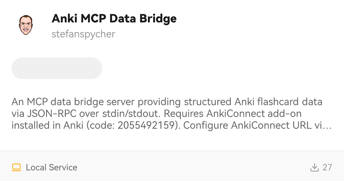 Anki MCP Data Bridge | MCP Servers · LobeHub