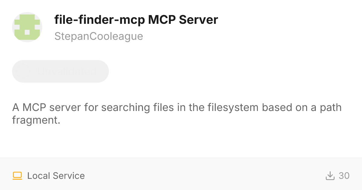 file-finder-mcp MCP Server | MCP Ser... · LobeHub