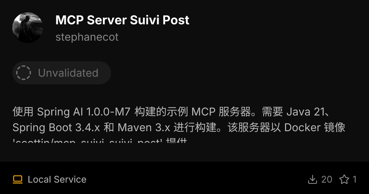 MCP Server Suivi Post | MCP Servers · LobeHub