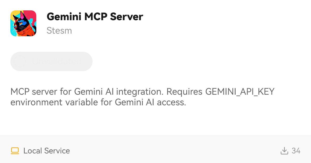 Gemini MCP Server | MCP Servers · LobeHub