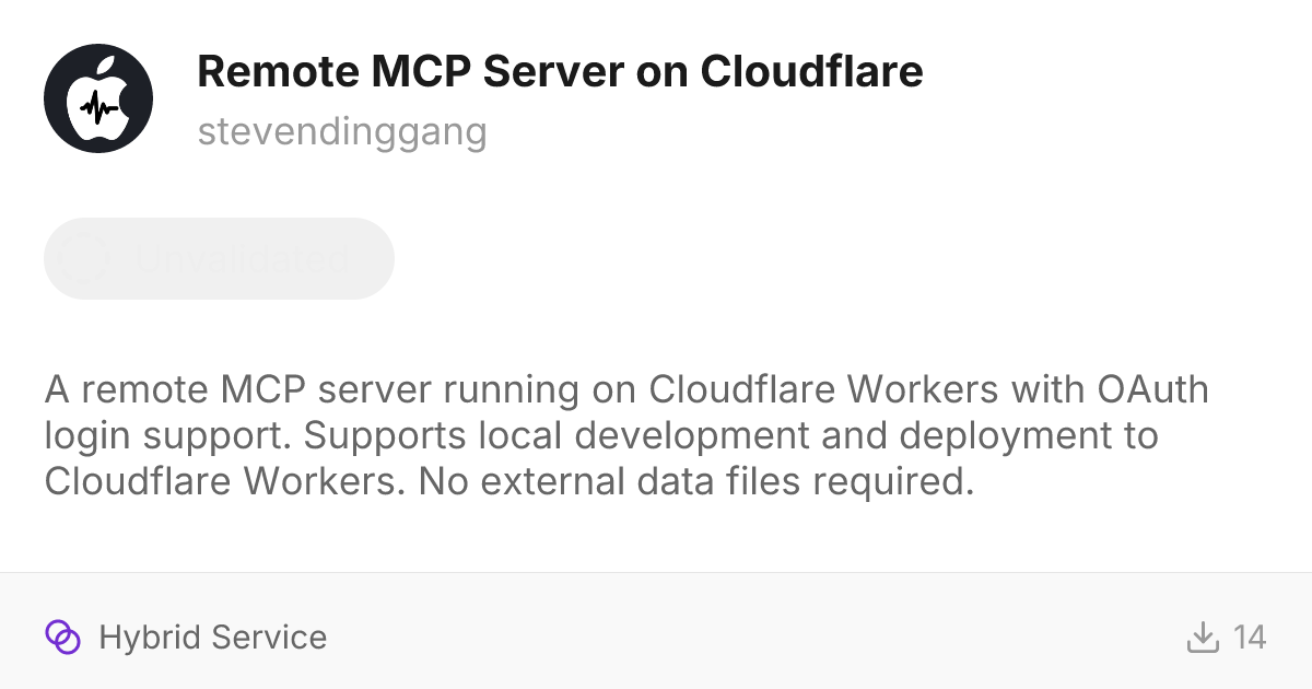 Remote MCP Server on Cloudflare | MC... · LobeHub