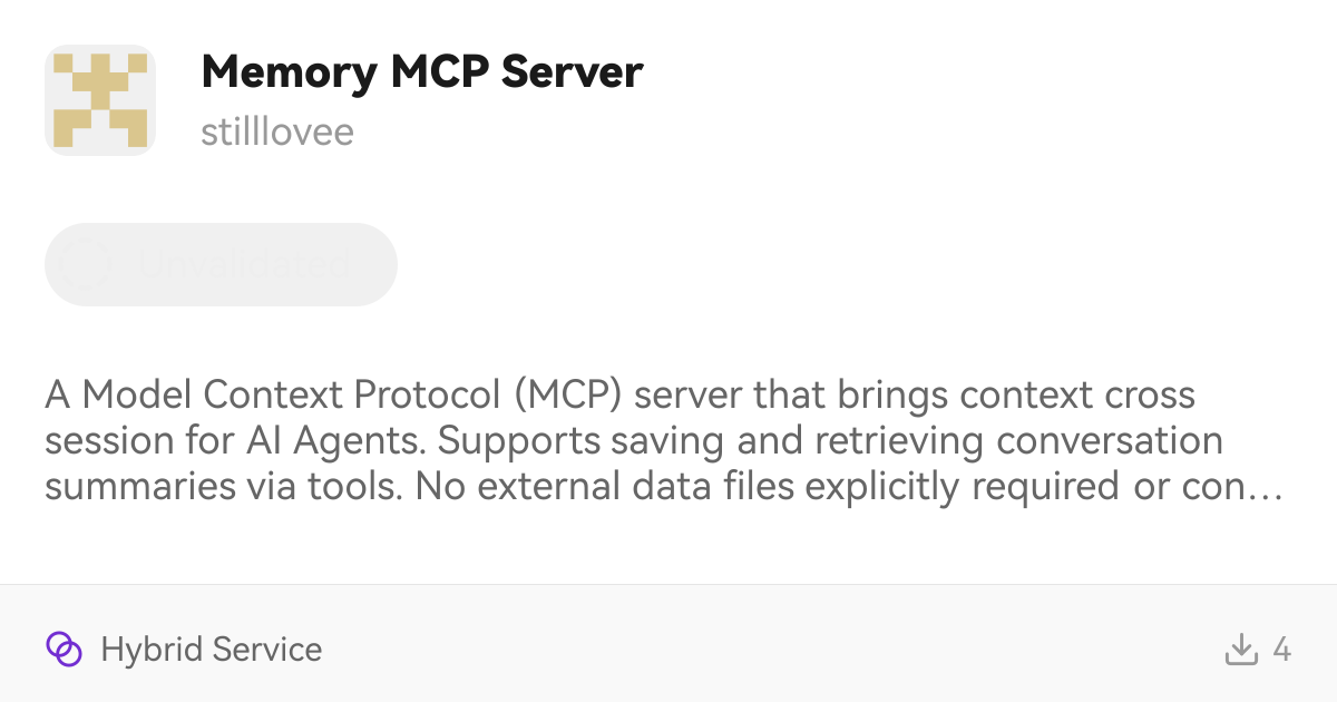 Memory MCP Server | MCP Servers · LobeHub