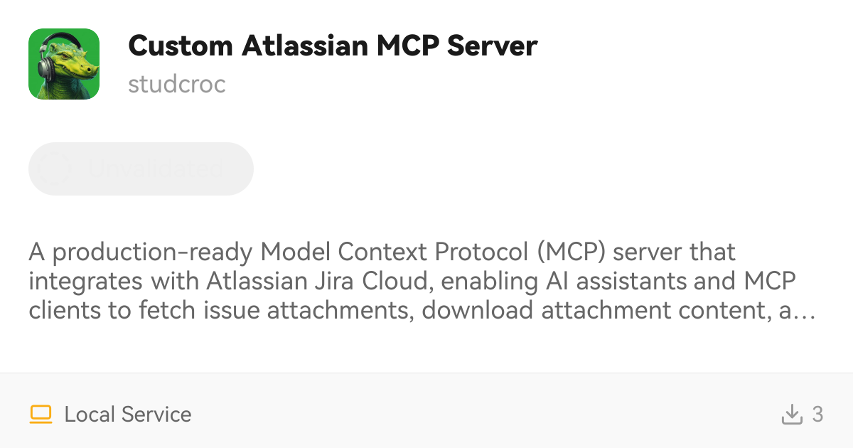 Custom Atlassian MCP Server | MCP Se... · LobeHub